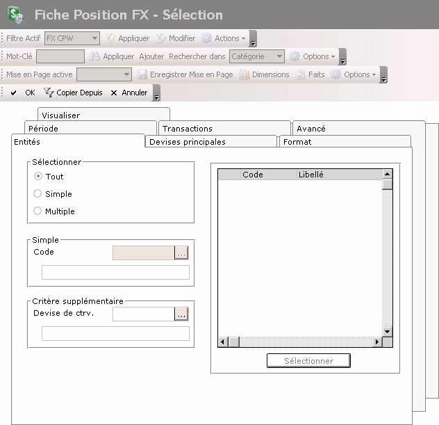 Fiche de position FX